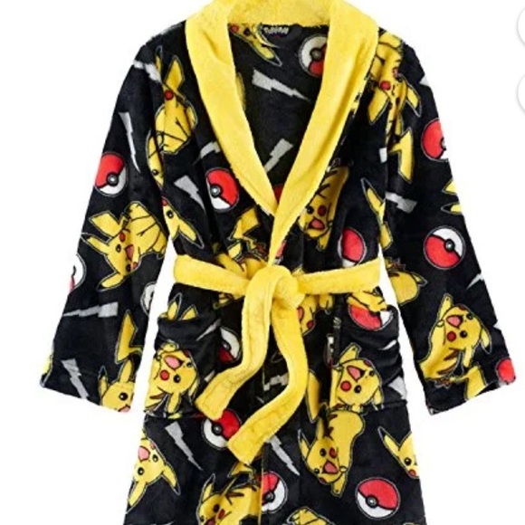 Pokemon | Pajamas | Pokmon Pikachu Kids Robe Black And Yellow | Poshmark